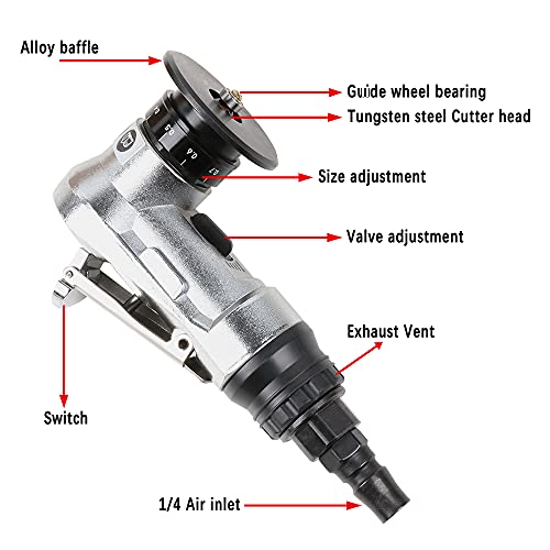 YKLP Mini Pneumatic Chamfering Machine, Portable Handheld 45 Degree Arc Air Beveling Machine with 1/4 Inch Air Inlet for Trimming and Deburring