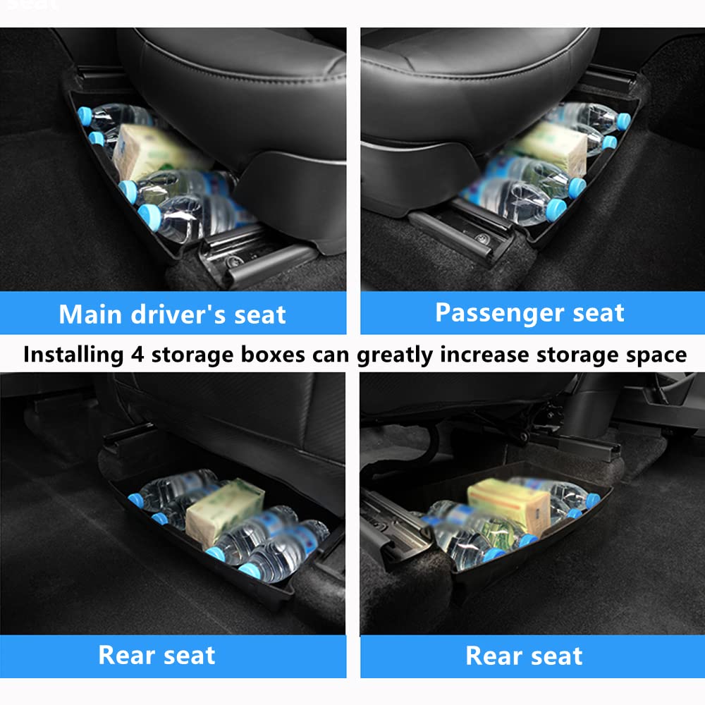Pedigree Tesla Model Y 2020-2021 Under Seat Storage Box Main and co-pilot passenger Seat storage box Hidden Tray Box neat and tidy Tesla Model Y Accessories
