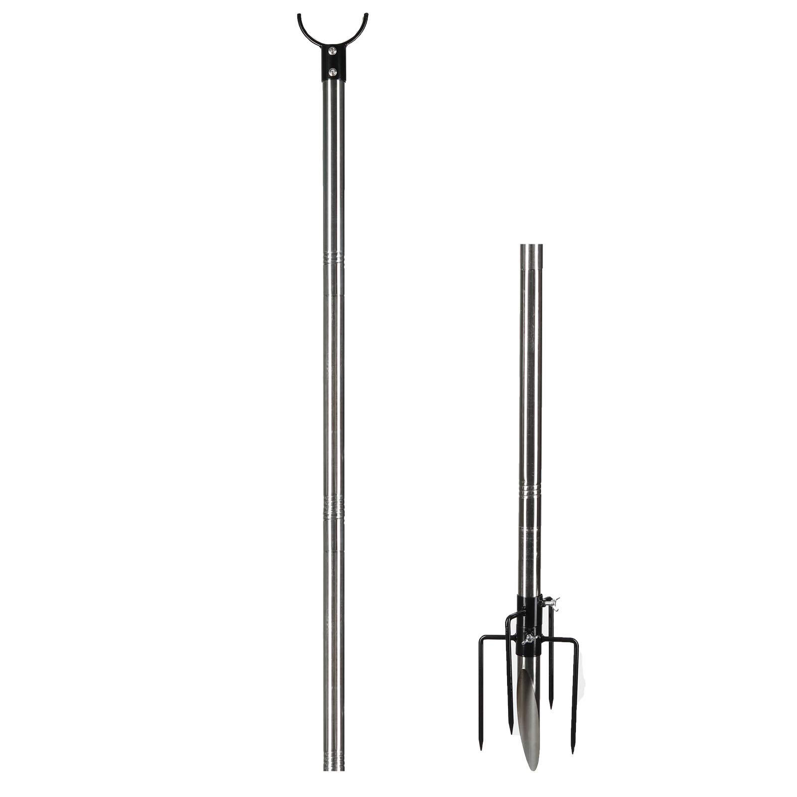 MIYA Light Pole - Outdoor 9FT Light Pole for String Lights - Outside Stainless Steel String Lights Pole for Yard Garden - String Lights Pole Stand for Night Wedding and Party