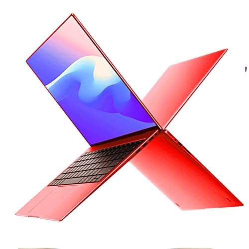 Yunseity HD Laptop, 15.6in Red 1980x1080 HD IPS Laptop Computer N5095 CPU 8GB RAM 128GB SSD with Touchpad 6000mAh Fast Charging Battery, for Windows 11(US Plug)
