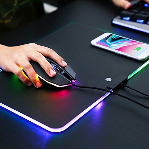 MOJO Wireless Charger Mousepad - Qi Quick Charging Gaming Mouse Pad with RGB lighting