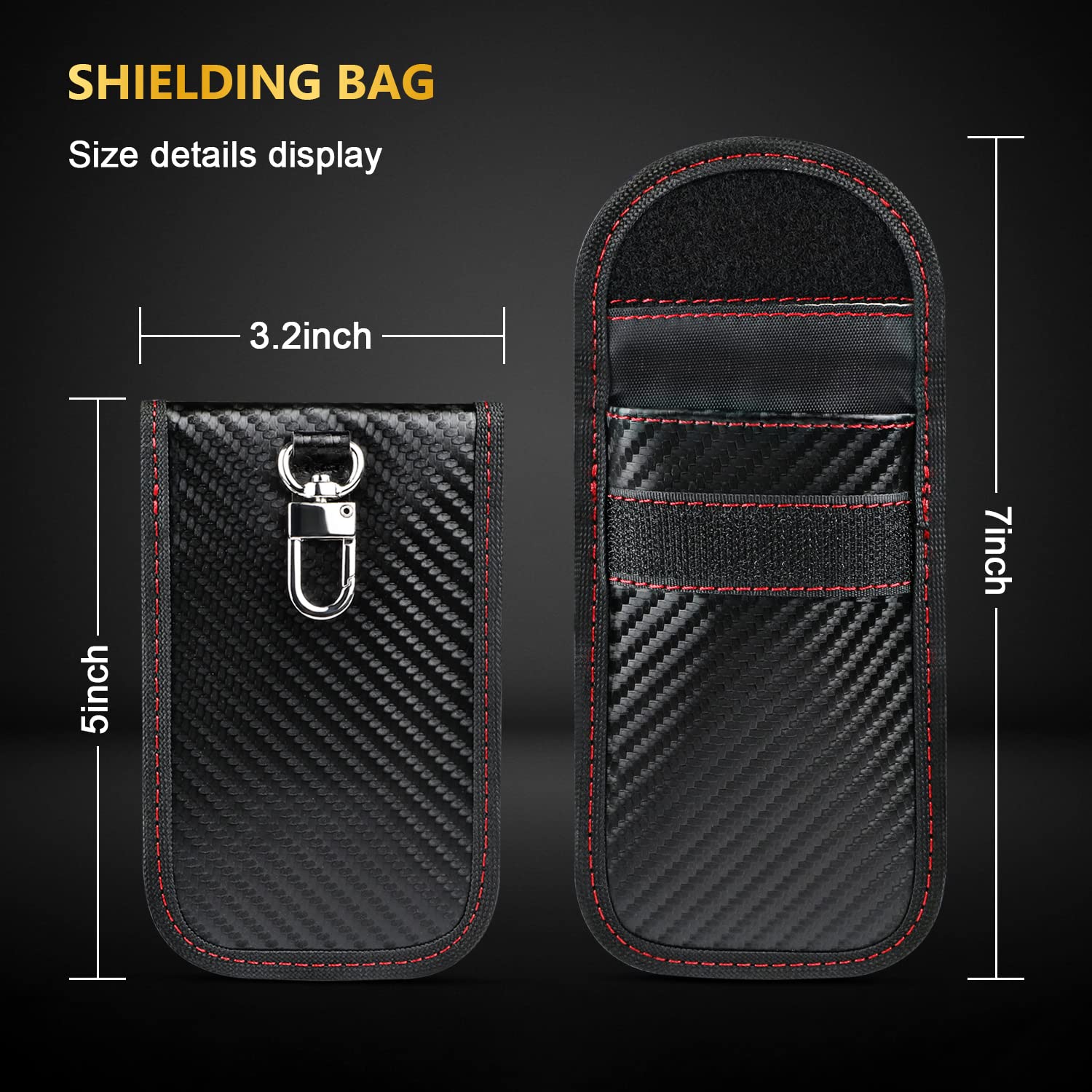 Ouzorp Faraday Bag, 2 Pack Faraday Key fob Protector, Signal Blocking Faraday Bag for Key Fob