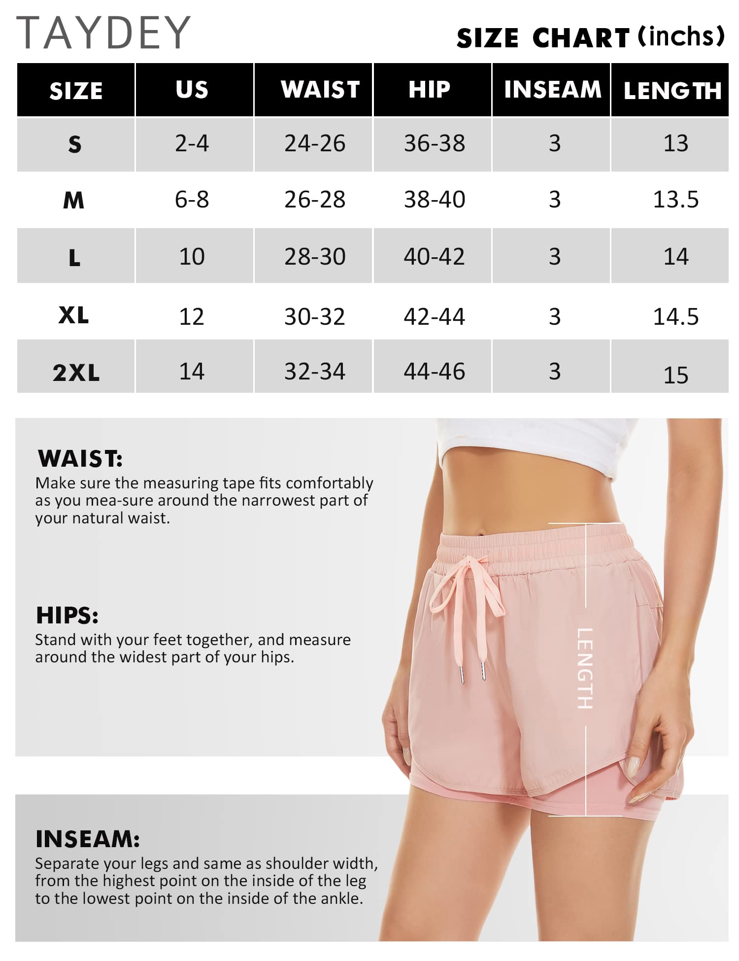 Taydey Women's Quick-Dry Running Workout Sports Shorts Orange White L