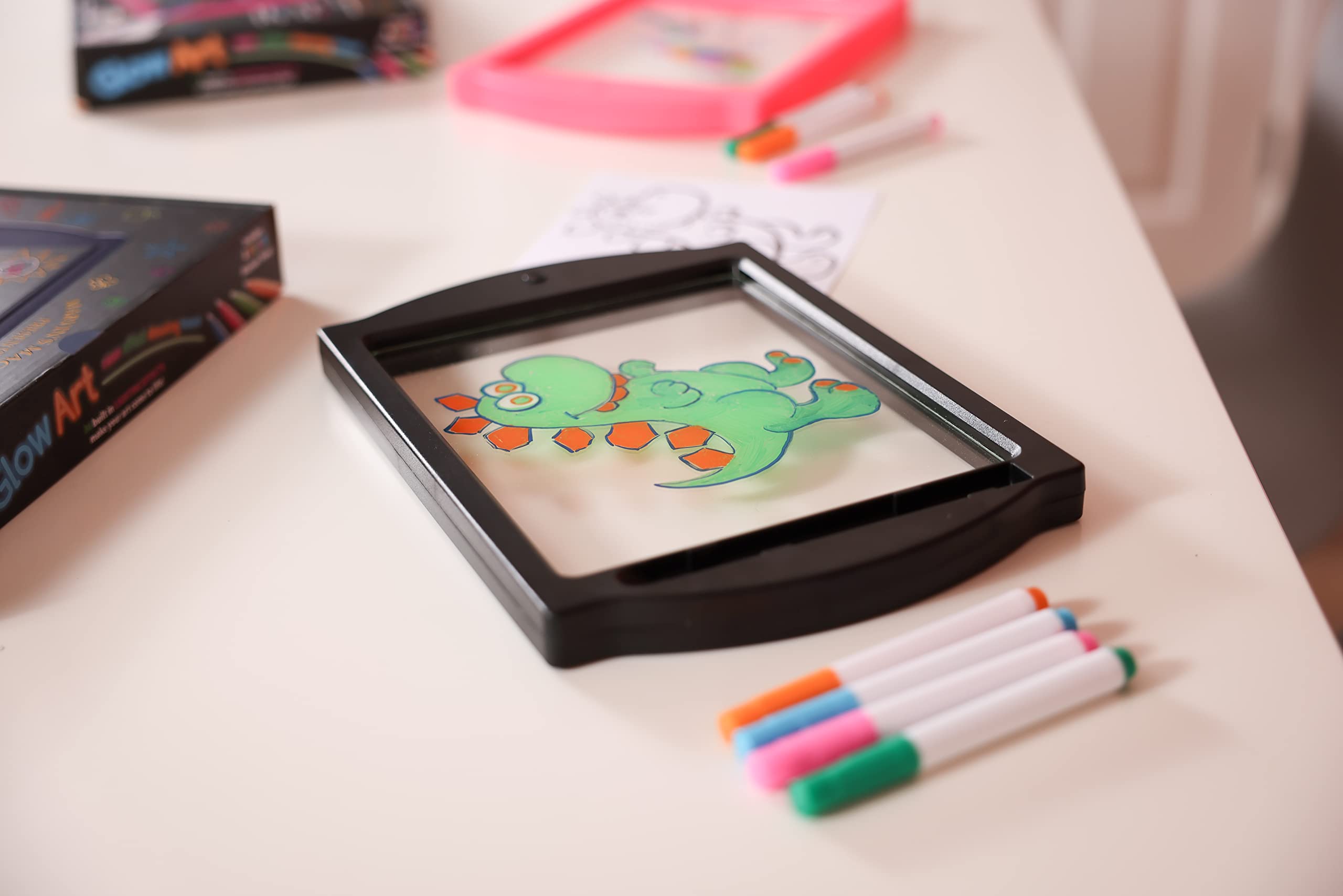 Marvin's Magic - Neon Glow Craft Kit - Craft Set - Light Up Tracing Pad - Drawing Tablet Kids - Neon Magic Kit - Childrens Craft Kits - Battery Powered Doodle Pad - Glow Art Neon Drawing Board