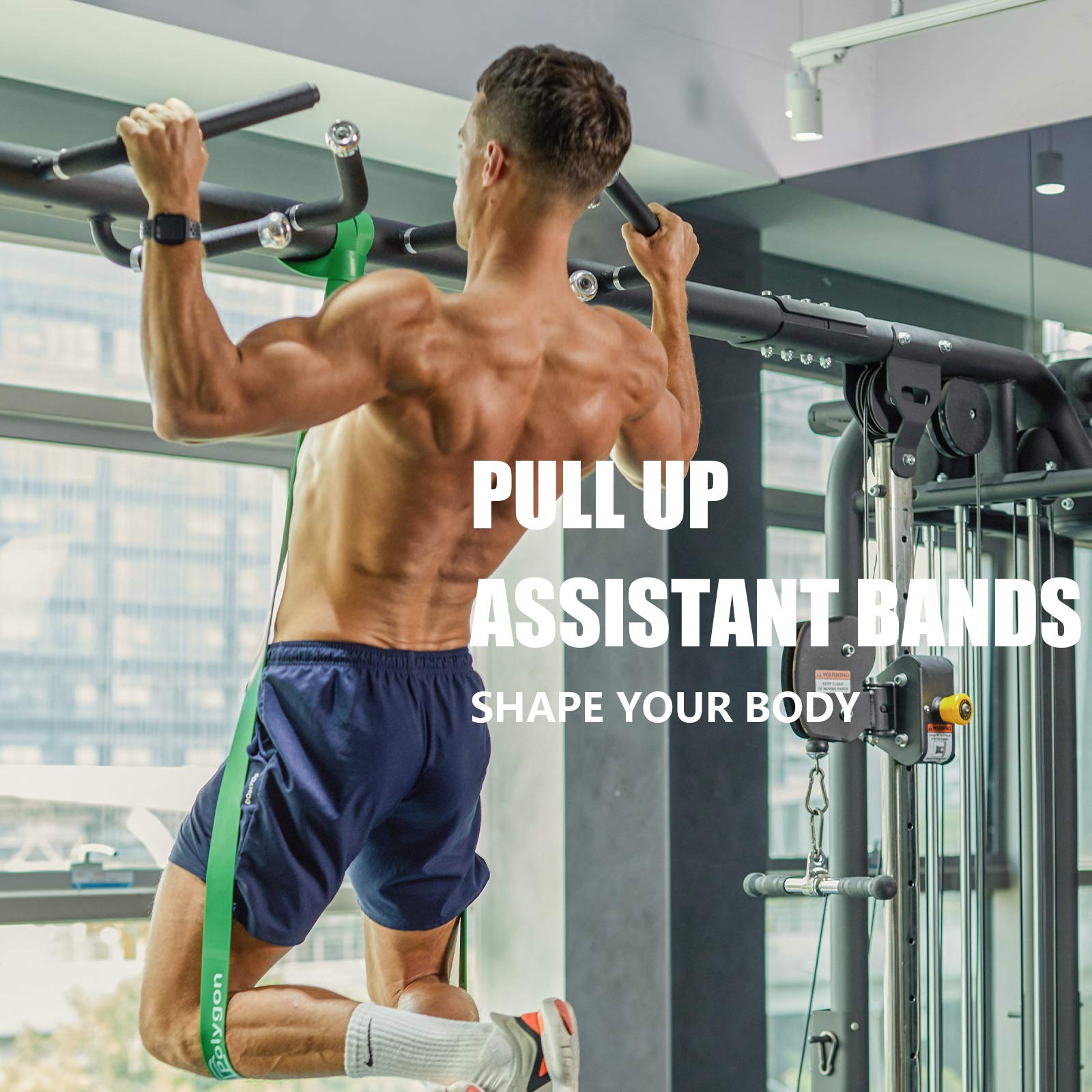 Polygon Pull Up Assist Bands - Resistance Exercise Band - Heavy Duty Assistance Loop Mobility Band, for Body Stretching, Muscle Toning, Powerlifting, Resistance Training, Home Workouts (Set)