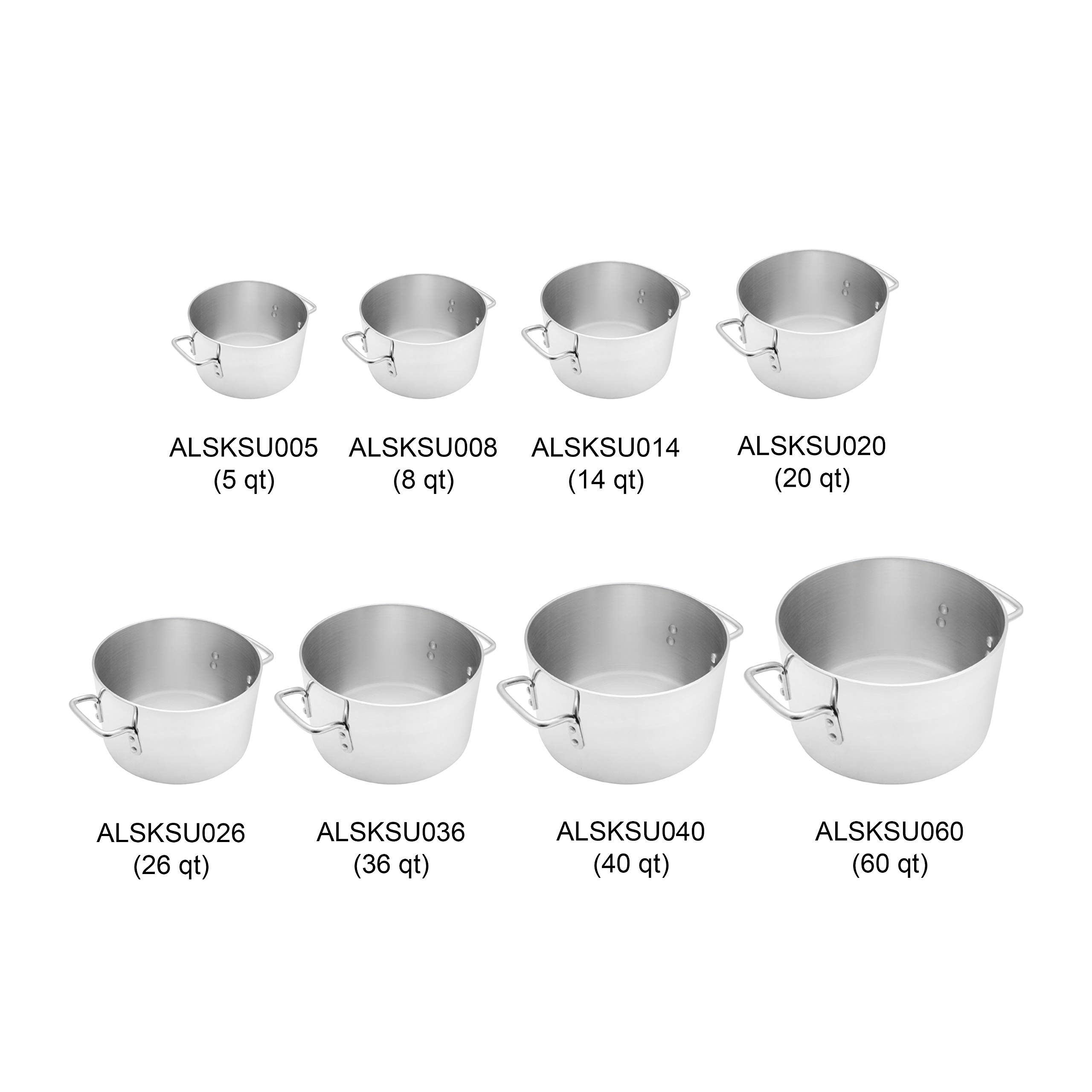 Thunder Group ALSKSU040 Sauce Pot, 40 qt, 18-1/4" dia. x 10-1/8"H, 2" handle, aluminum, mirror-finished, dishwasher safe, standard Electric, Gas Cooktop, Halogen Ready, NSF