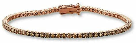 Sidapsjewels 5.00 Ct Round Cut Chocolate Diamond Tennis Bracelet 14k Rose Gold Over All Size Available Brown