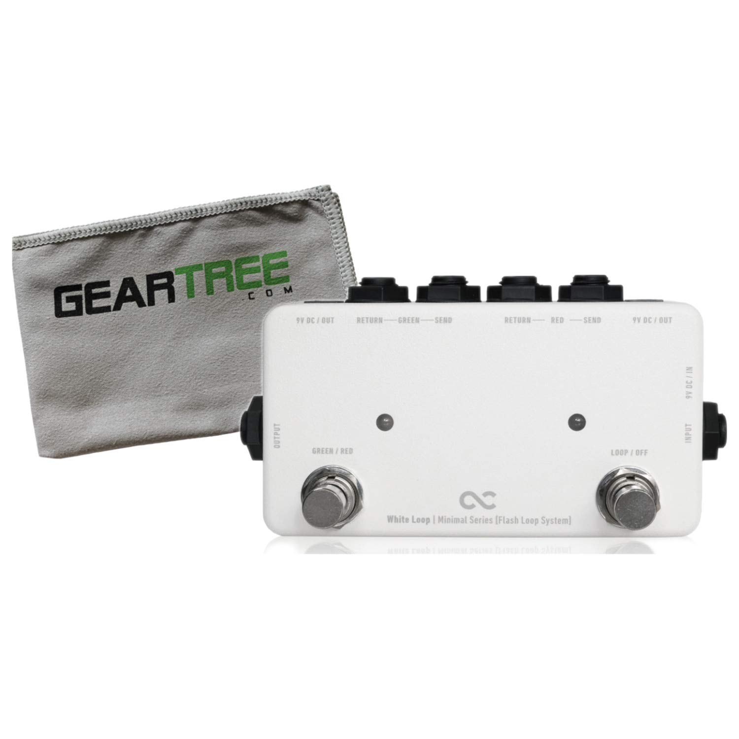One Control White Loop 2-Channel Loop Flash Switcher Pedal Bundle w/Polish Clot