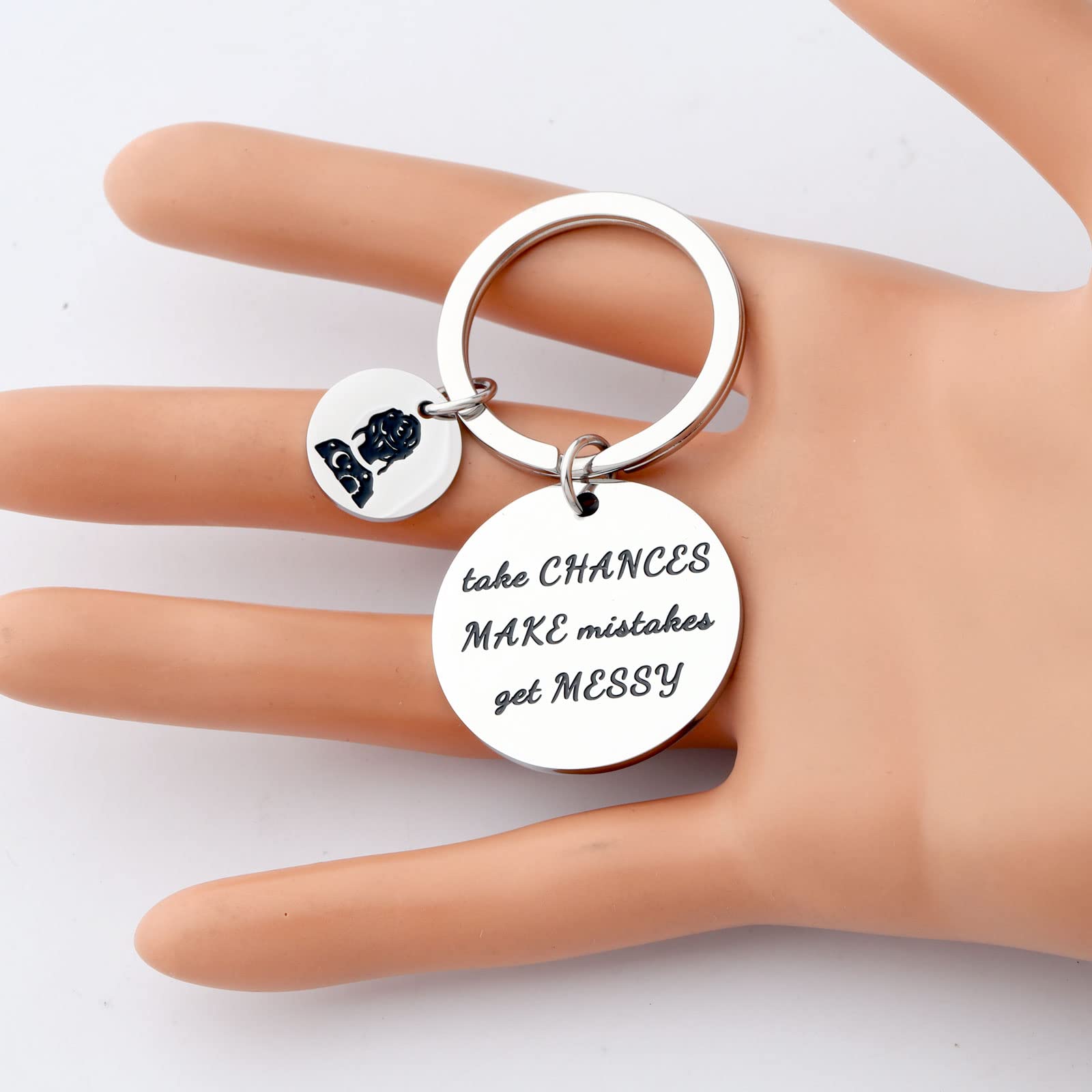 Ms Frizzle Quote Keychain Gifts Take Chances Make Mistakes Get Messy Movie Inspired Gift (take CHANCES US)
