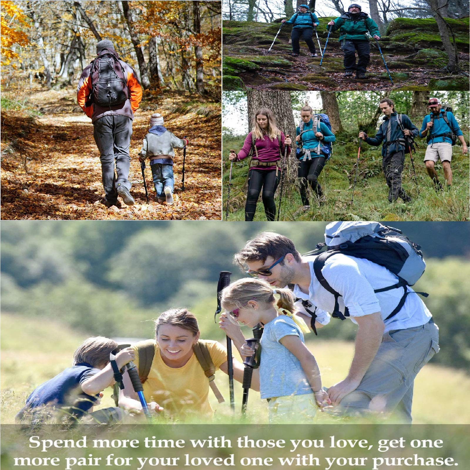 Monfasye Trekking Poles Tips, Rubber Hiking Sticks End Caps Protectors Replacement Accessorie Fit Most Hiking Trekking Walking Canes (6 Pieces)