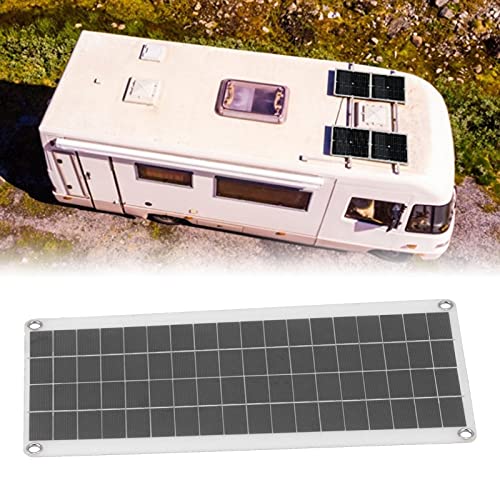 Yoidesu 20W 18V Solar Car Battery Charger, Portable Power Backup Kit Polycrystalline Solar Panel with Clip Adapter for Emergency/Advertising/Raffic Lights