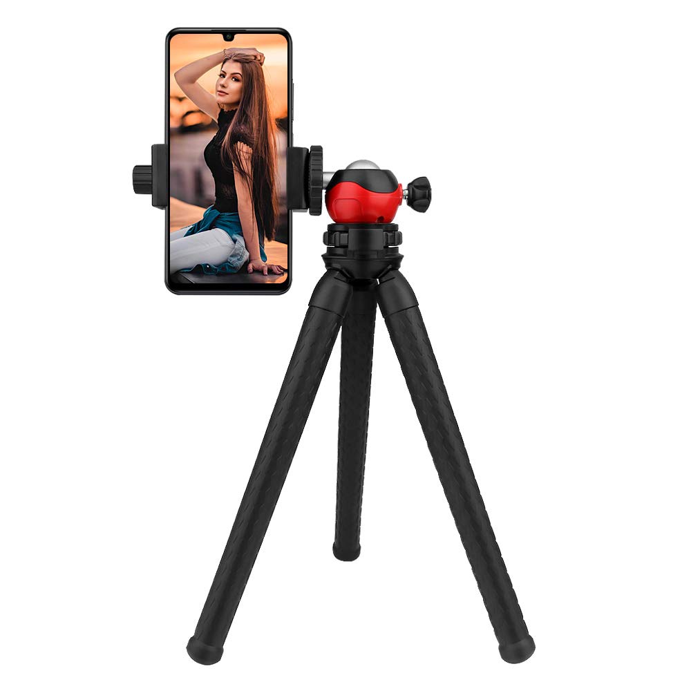 Phone Tripod, Octopus Tripod Stand with Flexible Legs, Phone Holder and Wireless Remote, Suit for Cell Phone/DSLR Camera/GoPro/Fill Light/Webcam for Selfies/Vlog/Live Streaming/Photography