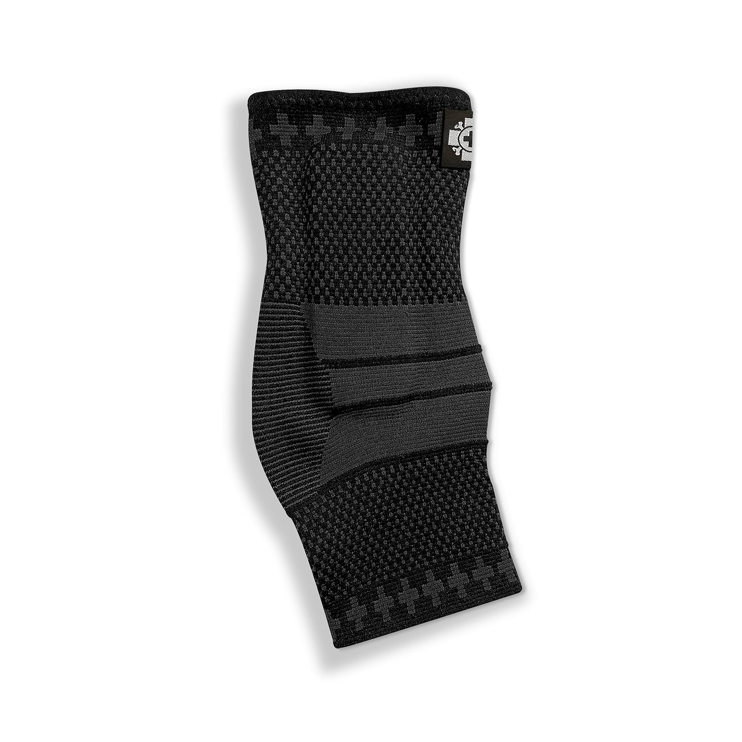 Old Bones Therapy Ankle Compression Sleeve Knitted With Silicone Gel Inserts Increased Support and Stability - Reduce Inflammation, Swelling, Soreness (Medium, One Ankle)
