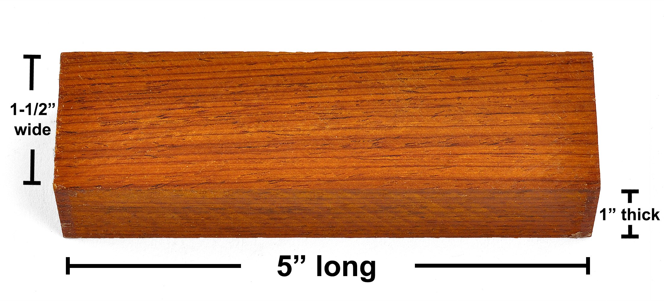 Texas Knifemakers Supply Cocobolo Wood Knife Handle Block (Each Piece is Unique) 5" x 1-1/2" x 1"