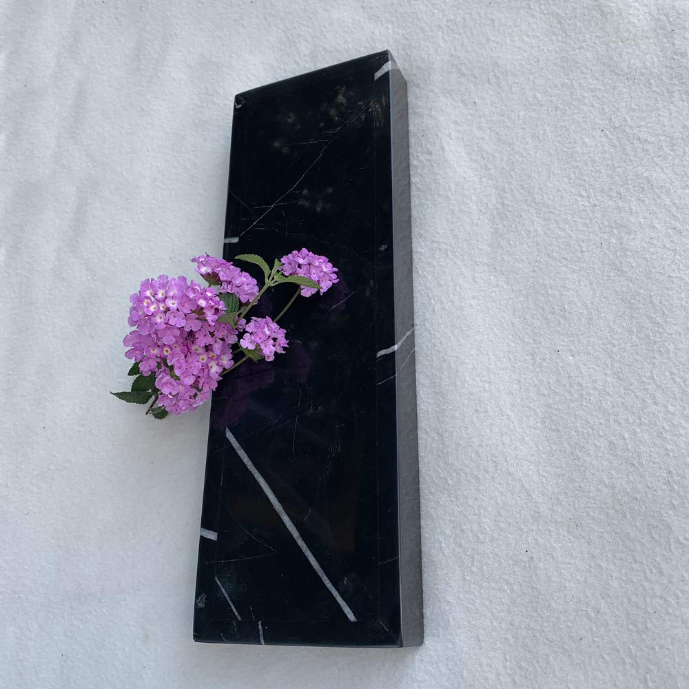 StonePlus Natural Marble Smooth Storage Countertop Tray for Seasonings, Utensils, Candles,Perfume (Black Marquina)
