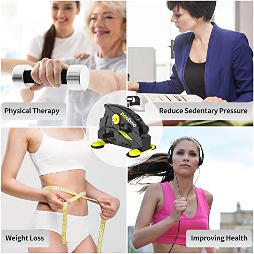 pooboo Pedal Exerciser Under Desk Bike Stationary Exercise Portable Mini Cycle Bike for Legs and Arms Exercise Bikes