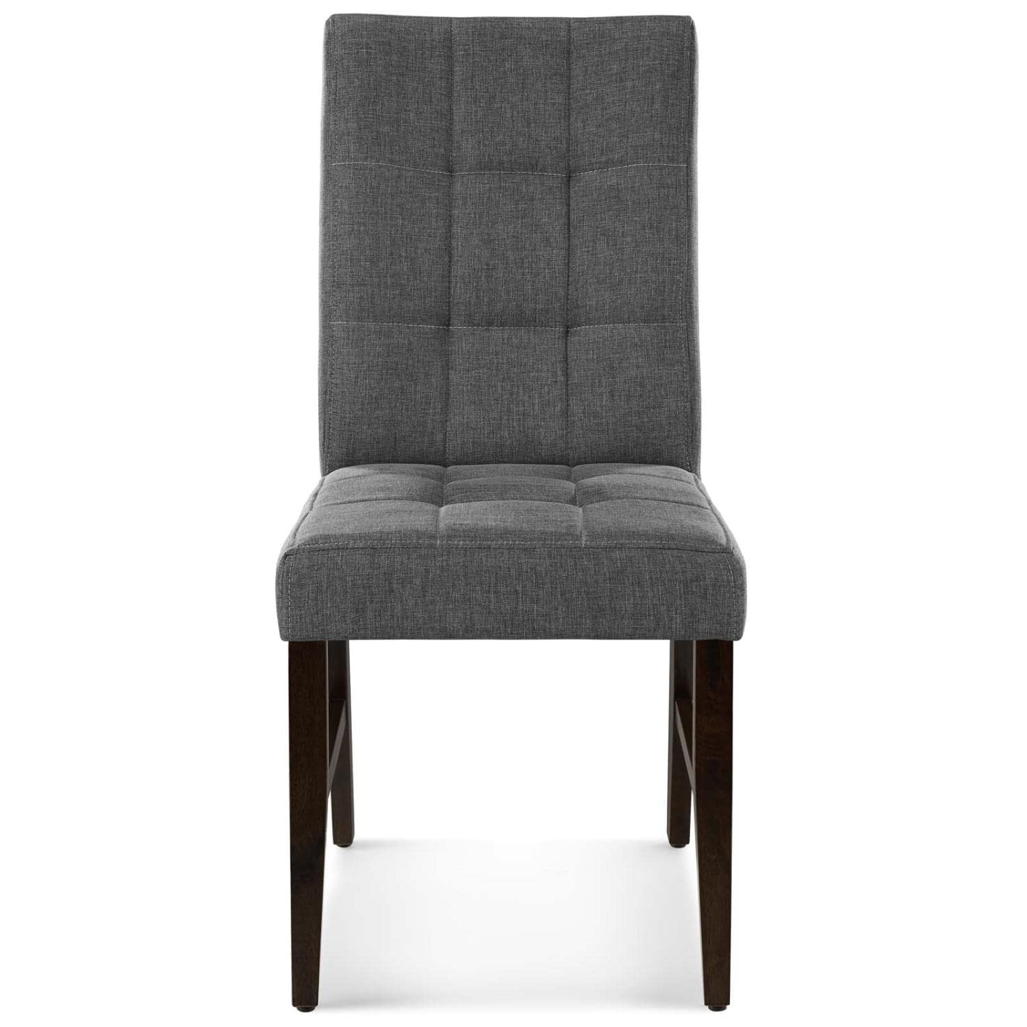 Modway Promulgate Biscuit Tufted Upholstered Fabric Dining Side Chair, Set of 2, Gray