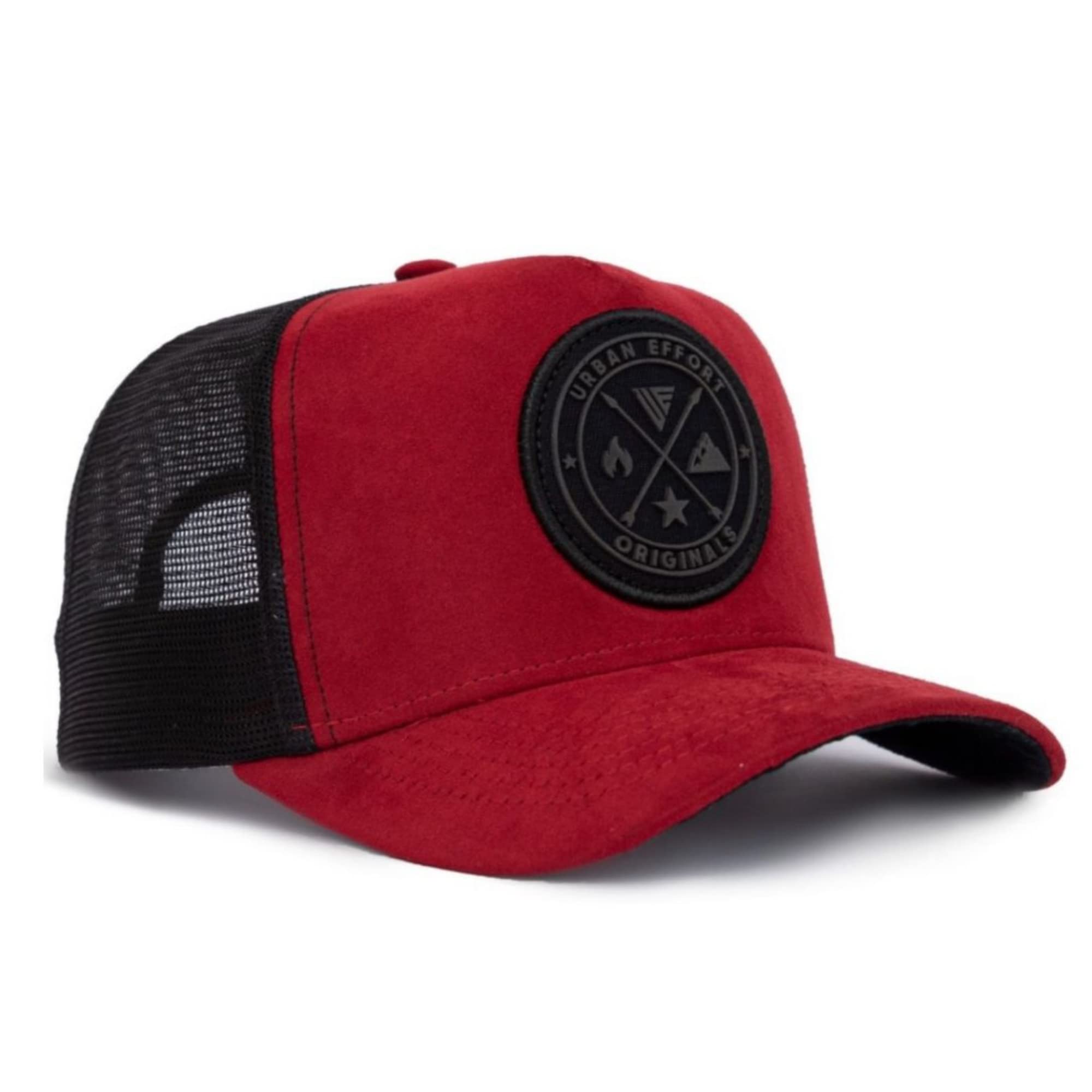 Urban Effort Mesh Back Cap - for Men and Women Baseball Hat 5-Panel Trucker Hat - Great Snapback Closure for Hunting & Hiking (Red)