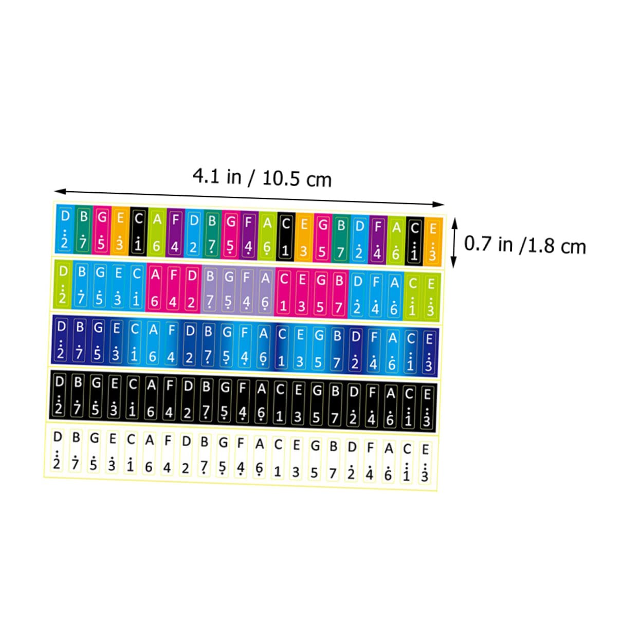Vaguelly 5pcs Adult Supplies Thumb for Beginner Thumbs Note Stickers Kid Finger -Key Adhesive Scale Musical Piano Key Sticker Decals Instrument Kalimba Keys Learning