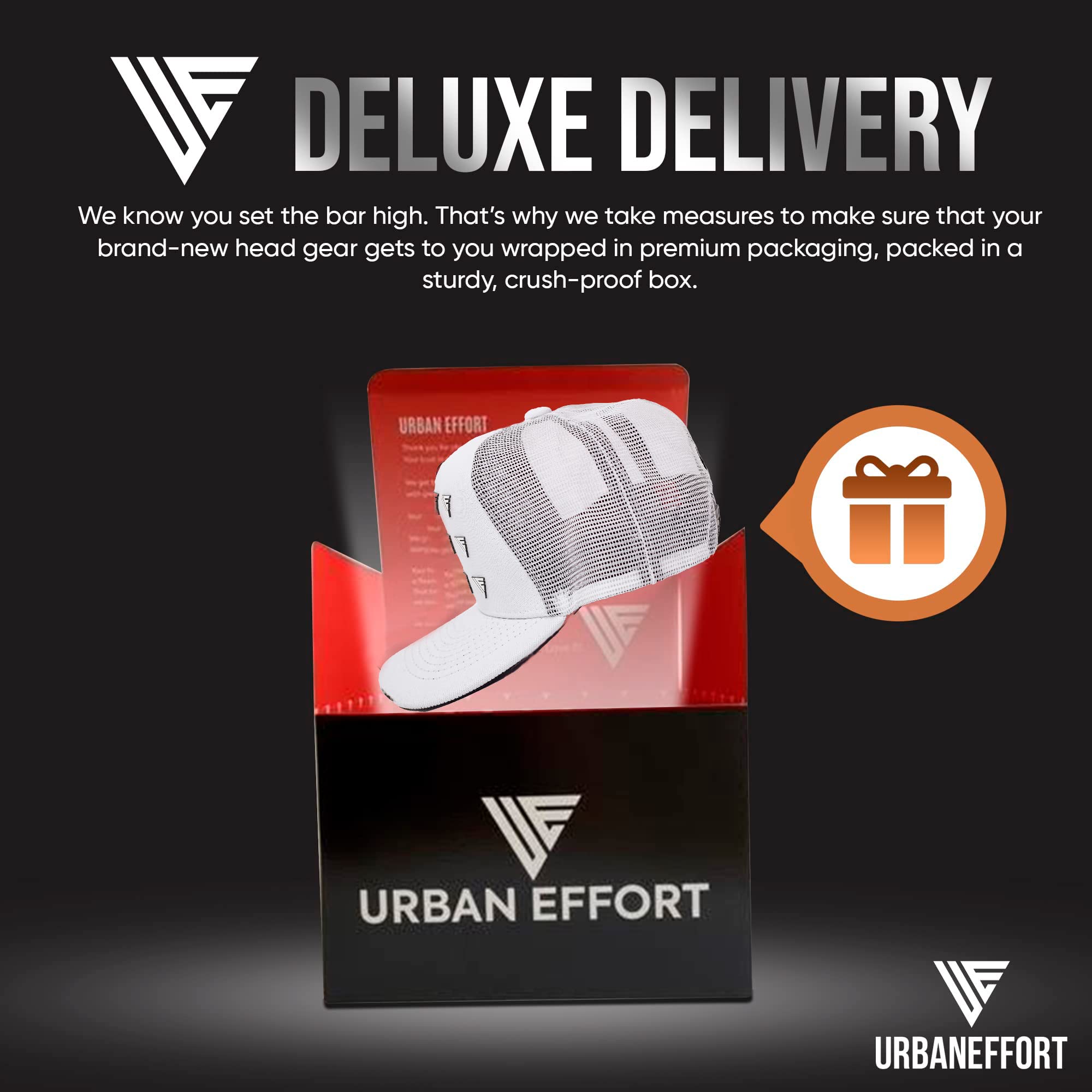 Urban Effort Snapback Trucker Hat | Breathable Mesh Baseball Cap for Men & Women | Adjustable Fit for Casual & Streetwear White