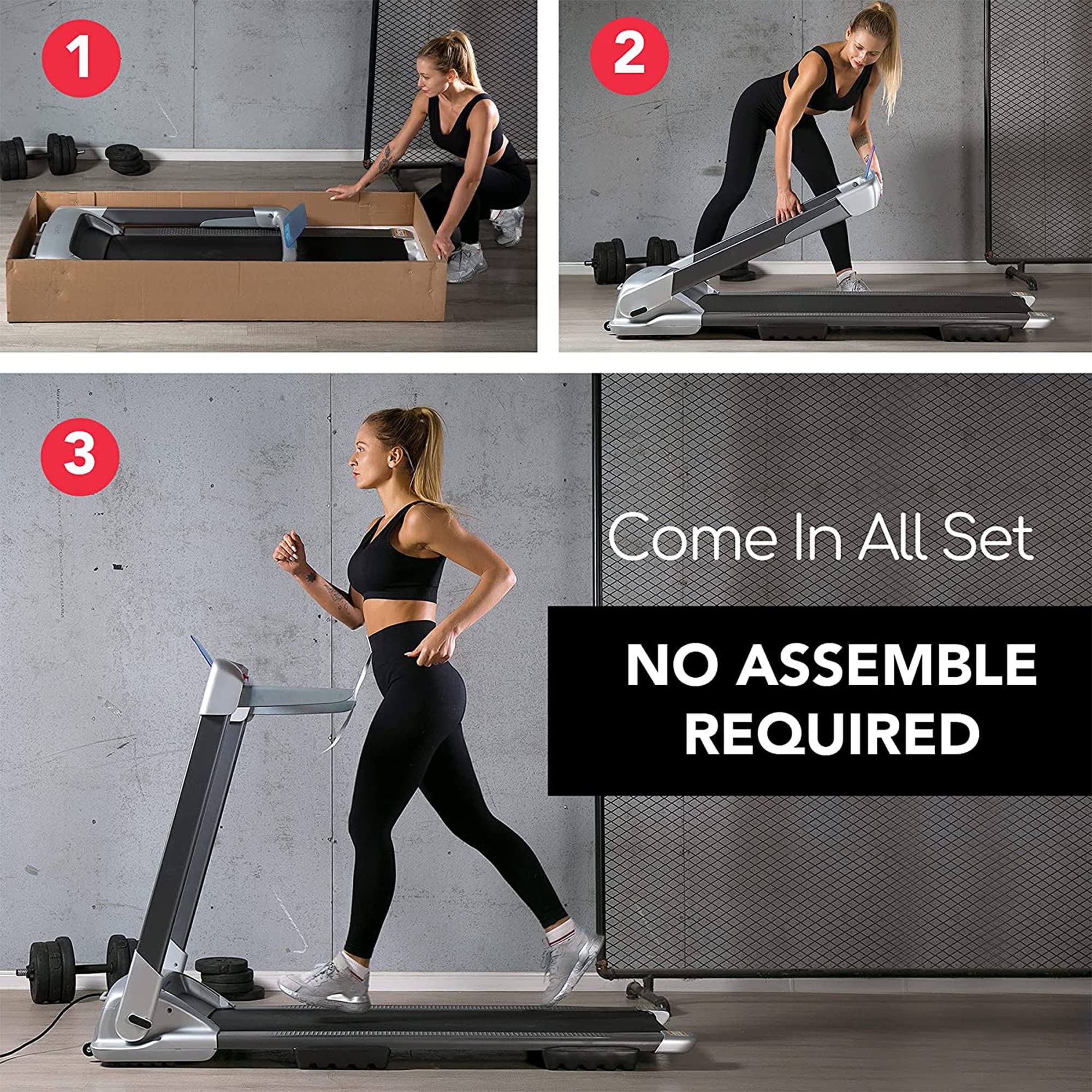 OVICX Folding Portable Treadmill Electric Foldable Treadmills with Bluetooth Installation-Free Running Treadmill for Home Office Use