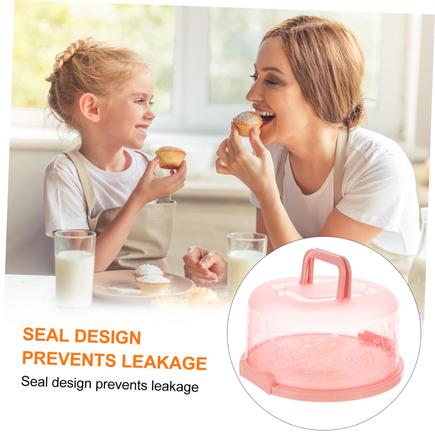 Mikinona 1Pc cake box Cake Plate cake containers with lids cake stand with dome cupcake carrier Cake Carrier with Lid travel tray Round Storage Container pp polypropylene suite bride mini
