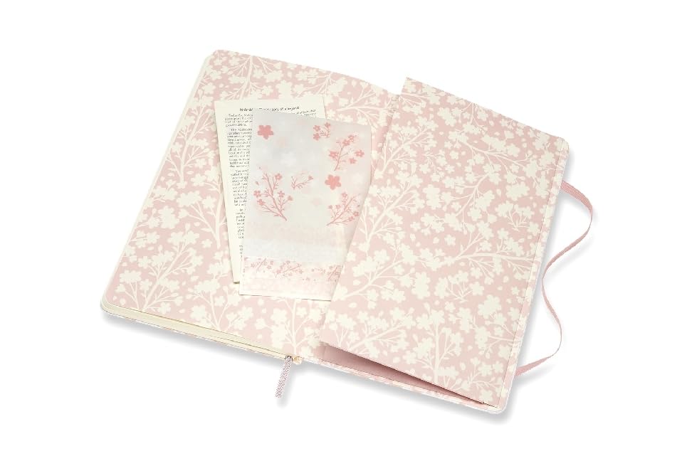 Moleskine Limited Edition Sakura Notebook, Hard Cover, Large (5" x 8.25") Plain/Blank, White, 240 Pages (LESU02QP062)