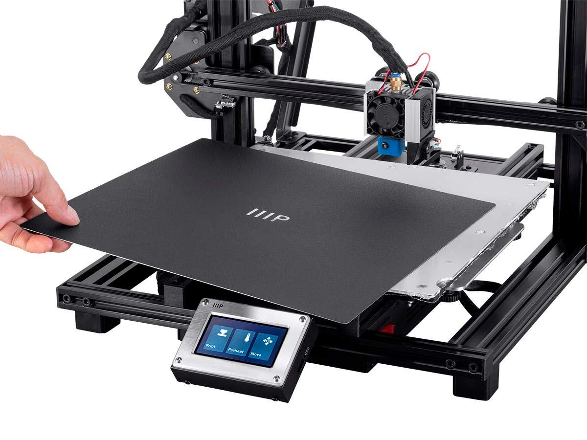 Monoprice MP10 3D Printer - Black with (300 x 300 mm) Magnetic Heated Build Plate, Resume Printing Function, Assisted Leveling, and Touch Screen
