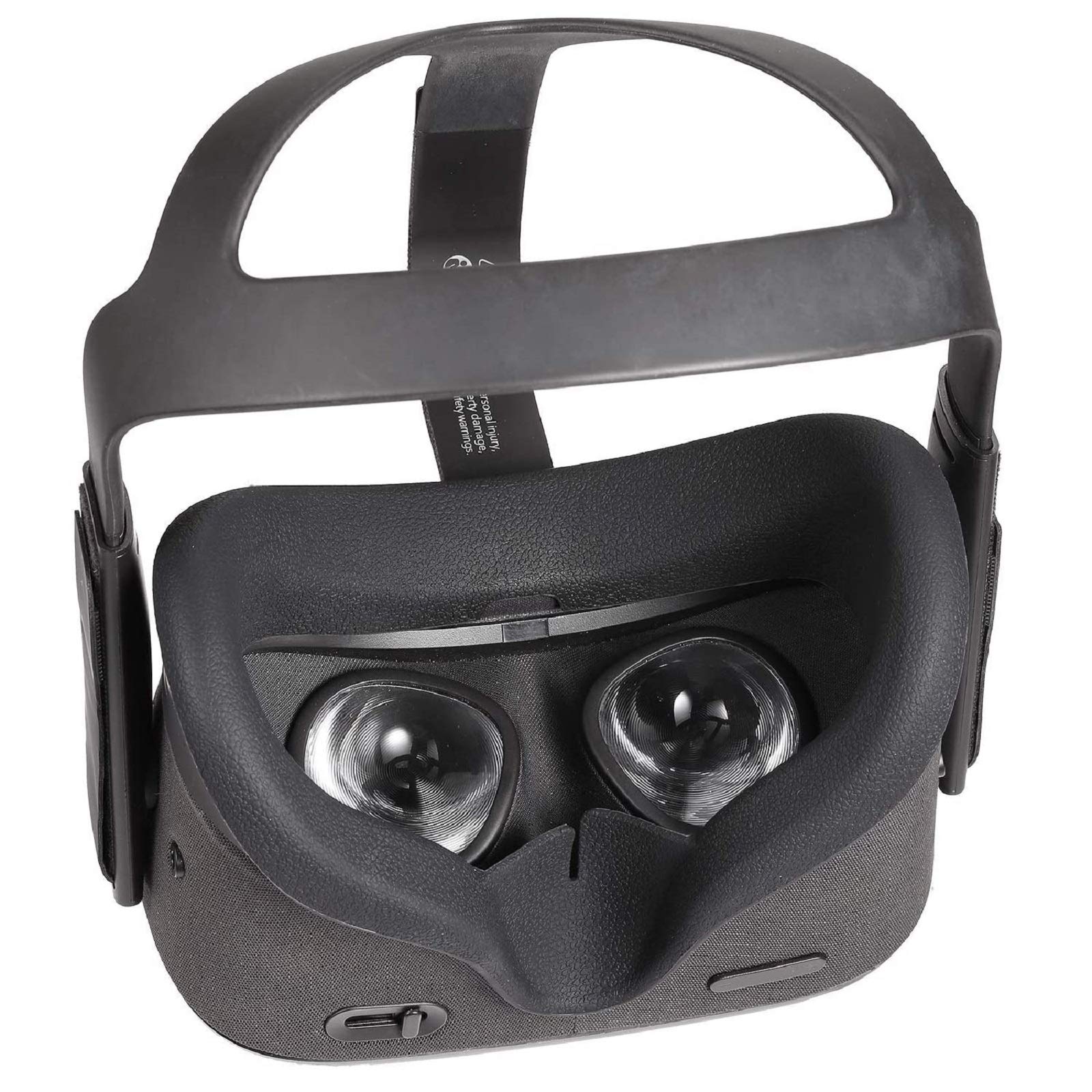 MASiKEN Face Cover Mask for Oculus Quest 1, Professional Silicone Face Cover, Face Pad Sweatproof Lightproof Washable (Black 2P)
