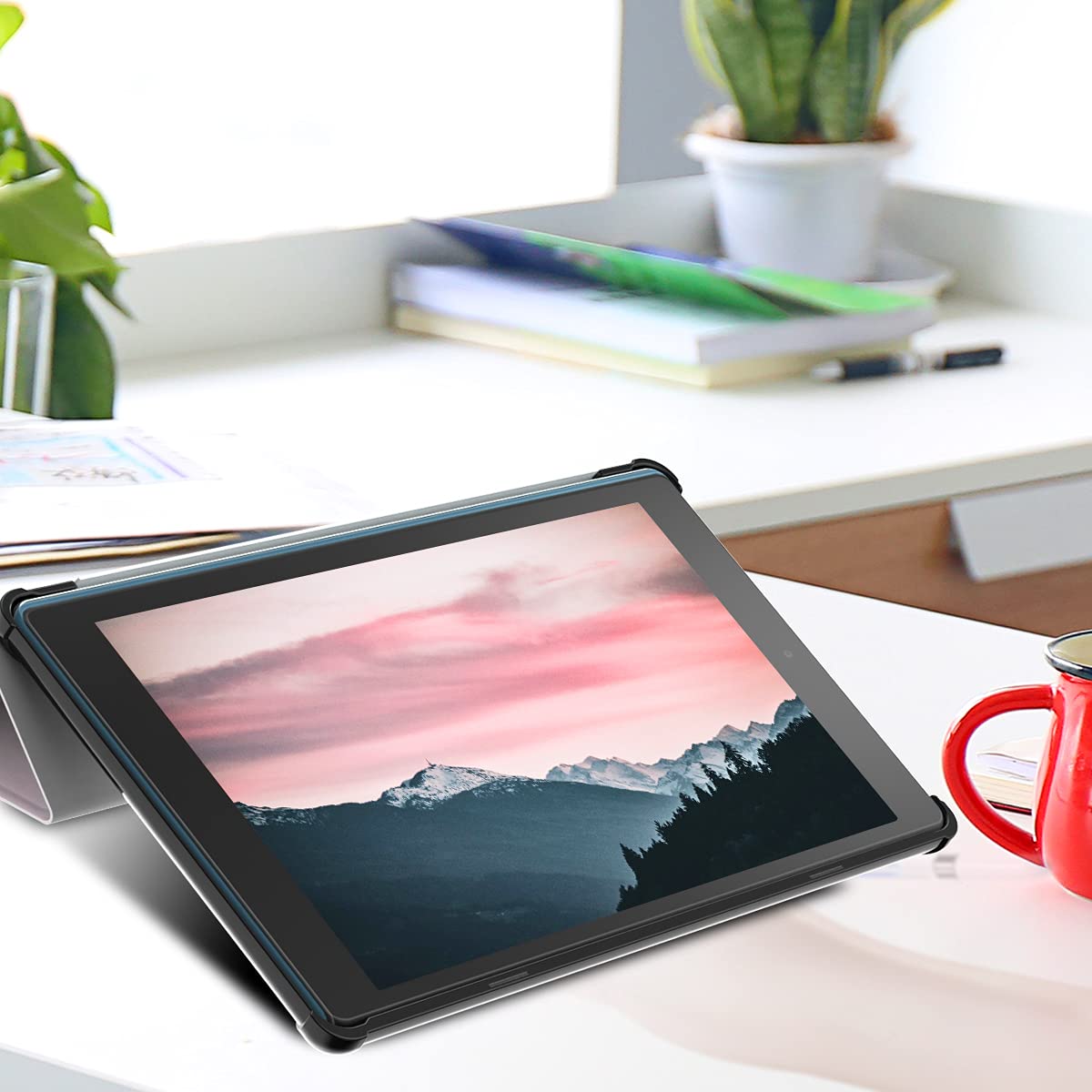 PIXIU Case for All-New Amazon Fire HD 10 Tablet (7th Generation and 9th Generation, 2017 and 2019 Release) - Slim Folding Stand Cover with Auto Wake/Sleep for 10.1 Inch Tablet