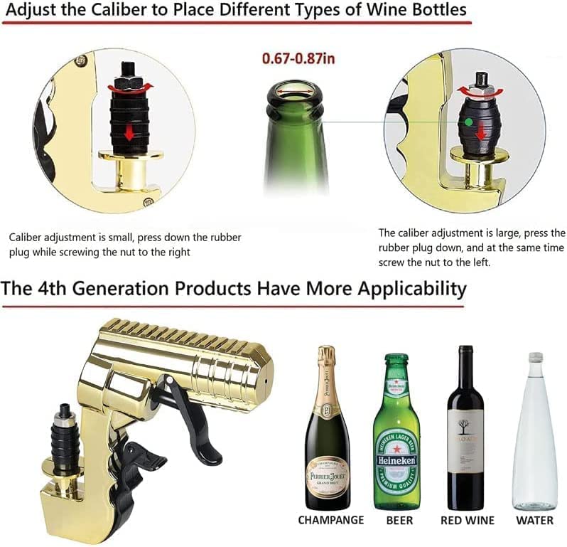 SIULAS Champagne Gun, 4th Generation Upgraded Beer Gun Shooter, Adjustable Champagne Spray Gun, for All Kinds of Bachelorette Parties, Birthdays, Celebrations (g3)