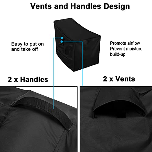 WOMACO Snow Blower Cover Heavy Duty Waterproof Two Stage Snow Thower Cover Snowblower Protector Shield for Universal Electric 2 Stage Snow Machine (47" L x 33" W x 45" H, Black)