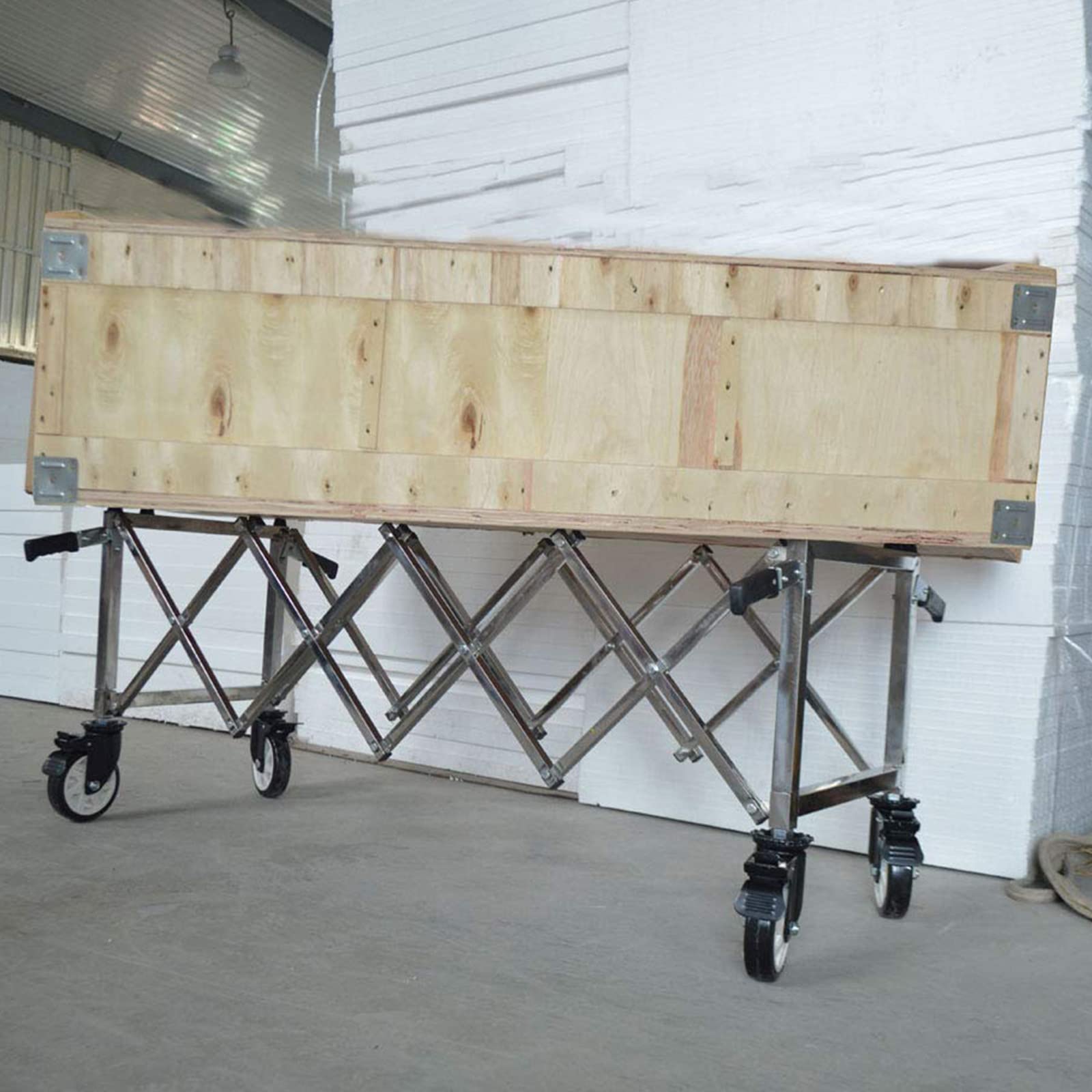 ZANNZA Funeral Stretcher Church Truck Coffin Rack Cart, High Load Aluminum Alloy Coffin Rack Folding Cart for Funeral, Foldable Propeller,D