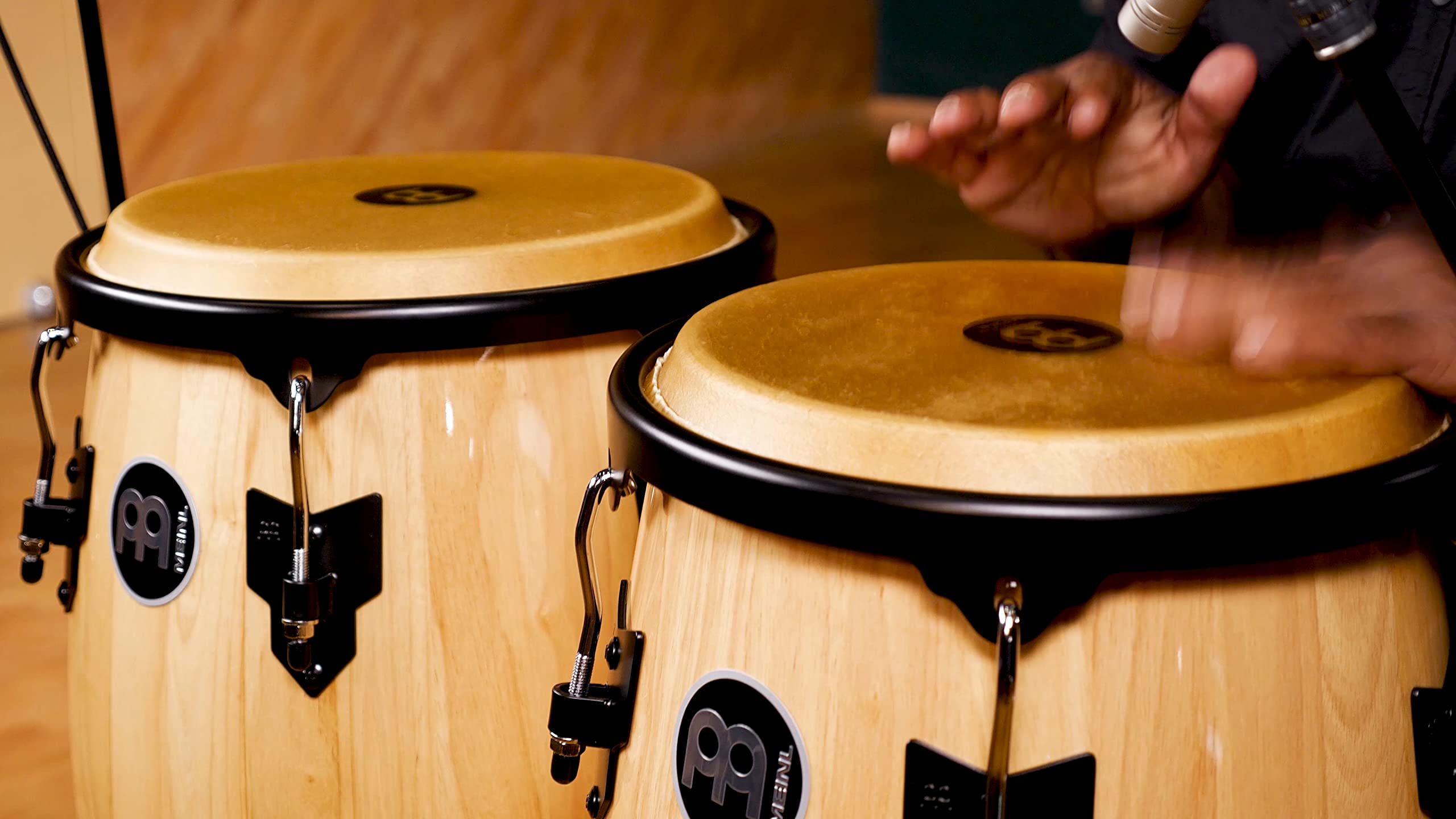 Meinl Percussion HC512NT Headliner Series 11-Inch and 12-Inch Conga Set With Basket Stands, Natural