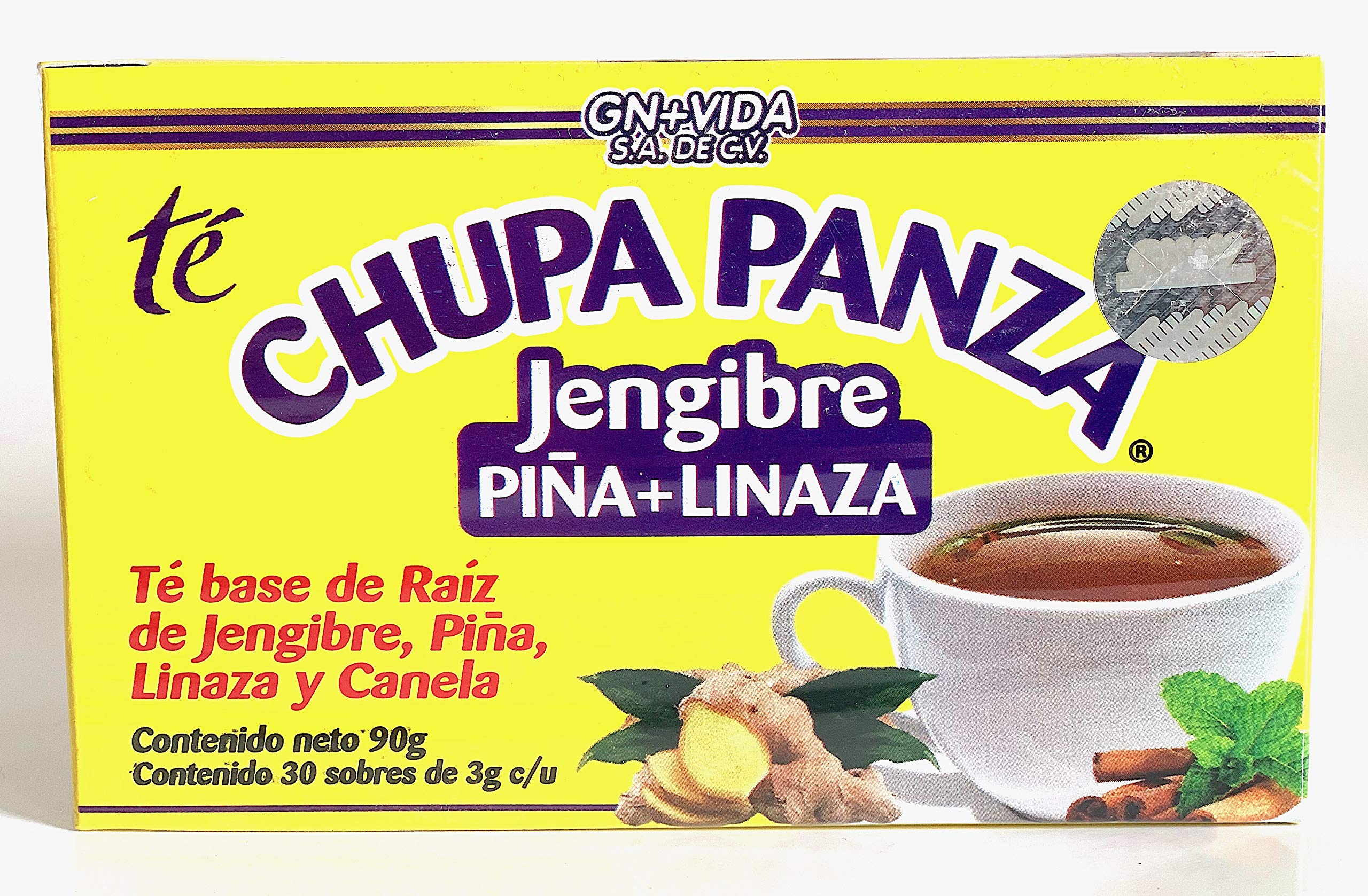 Tea CHUPA Panza, Tea Based ONGINGER Root, PINNEAPPLE, Flaxseed & Cinnamon (30 Tea Bags/0.10 oz Each)