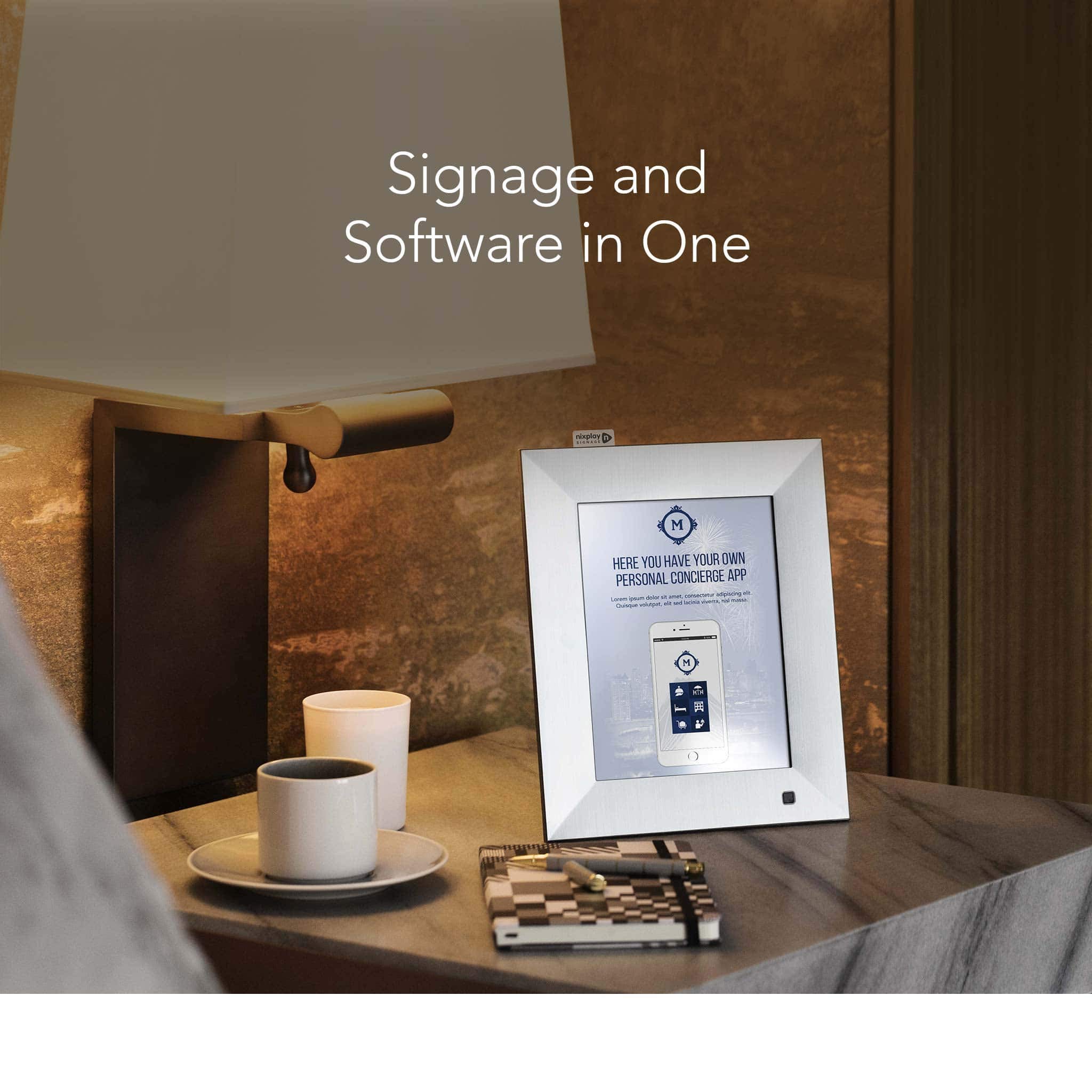 Nixplay Signage 8 Inch - Stunning Digital Signage, Ready to use Right Out of The Box. Remote Content Management, Paid Software Subscription Required