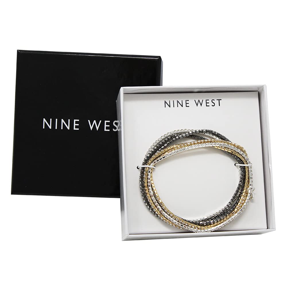 NINE WEST Classics Women's Box Multi Row Stretch Bracelet, Boxed
