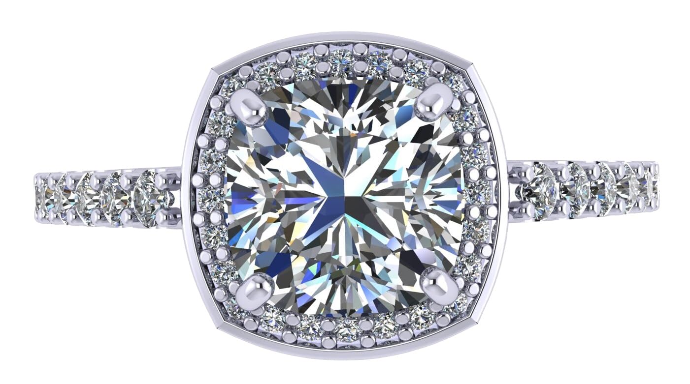 NANA Jewels 2ct Pure Brilliance Zirconia Halo Engagement Ring-Cushion Cut-April-8