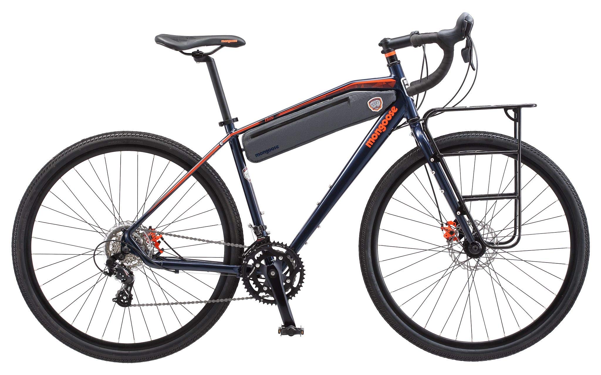 Mongoose Men's Elroy Adventure Bike 700C Wheel Bicycle, Blue, 54cm frame size
