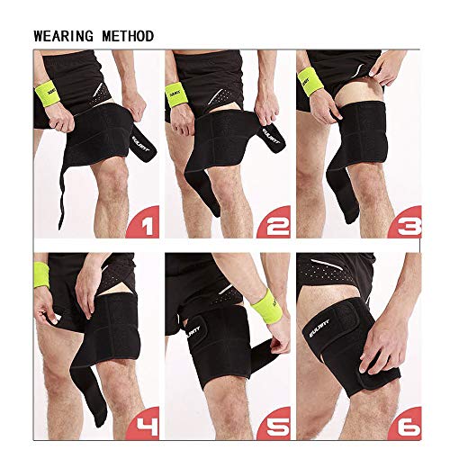 ONTYZZ Adjustable Thigh Brace Support Thigh Compression Recovery Sleeve Compression Support Wrap for Basketball Volleyball Cycling Running and Sports Recovery