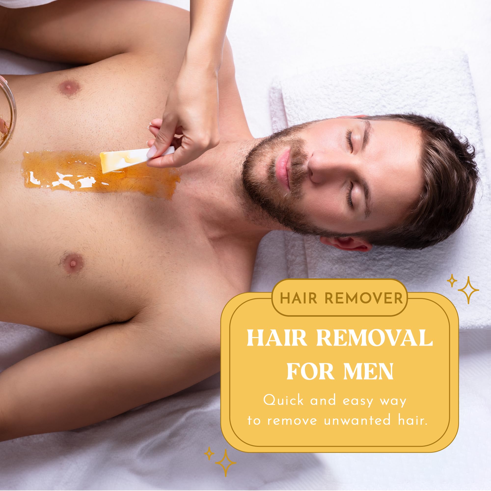 MOOM Organic Hair Removal Sugar Wax for Men with Aloe Vera & Chamomile – Soft Wax for Sensitive Skin & Men Hair - Perfect for Back, Chest, Eyebrow & Body - 12 oz Jar (Waxing Strips NOT Included)