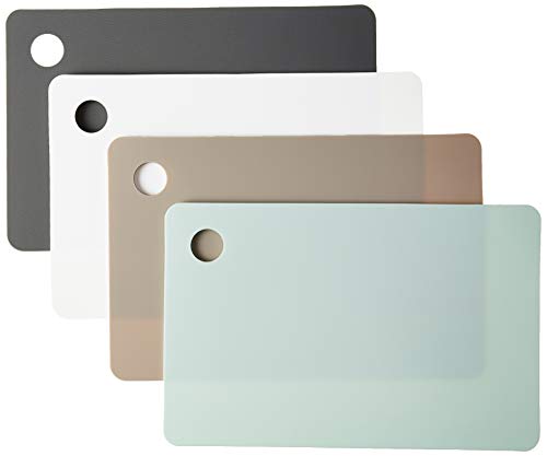 Tovolo Small Set of 4 Assorted Colors, Food Meal Prep Flexible Kitchen, BPA-Free Plastic Board, Dishwasher-Safe Cutting Mats