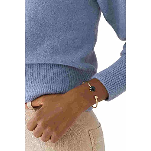Skagen Women's Sea Glass Gold Tone Bracelet, Black & Gold Cuff