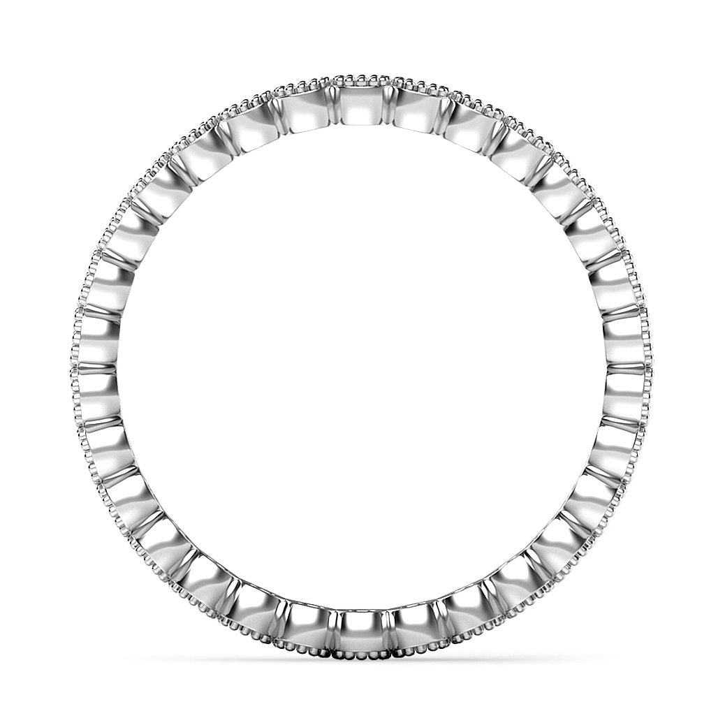 Metal Factory Sz 8 Sterling Silver CZ Stackable Anniversary Eternity Cubic Zirconia Band Ring