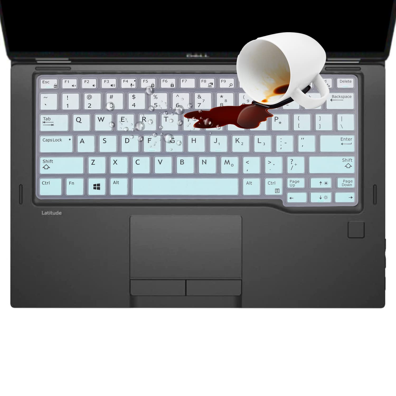 MUBUY Keyboard Cover Skin for Dell Latitude E7250 E5250 E7270 E7370 E5270 E7389 E5270 /Dell Latitude 5290 7280 7285 7290 7380 7390 5288 5289 US Keyboard Cover -CL