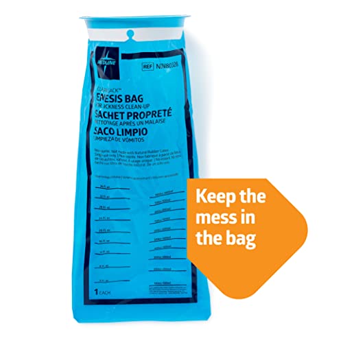 Medline Blue Emesis Bags, Vomit Bags, Motion Sickness Bags, Disposable, Graduated Markings, Urgent Cares, Cars, Boats, Planes, 24 Pack