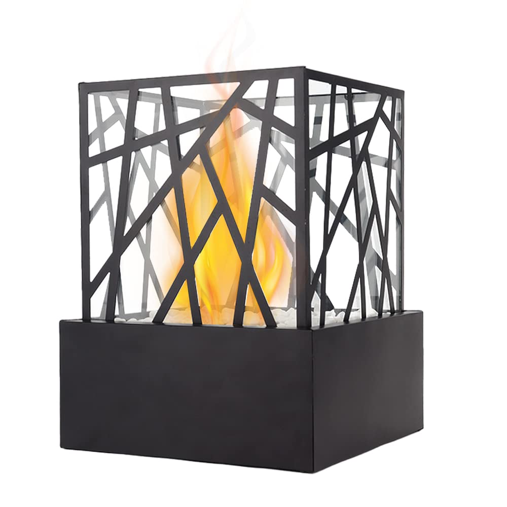 NEWIMAGE Tabletop Fire Pit, Fire Bowl 11.5" H Portable Tabletop Fireplace Clean Burning Bio Ethanol Ventless Fireplace for Indoor Outdoor Patio Parties Events
