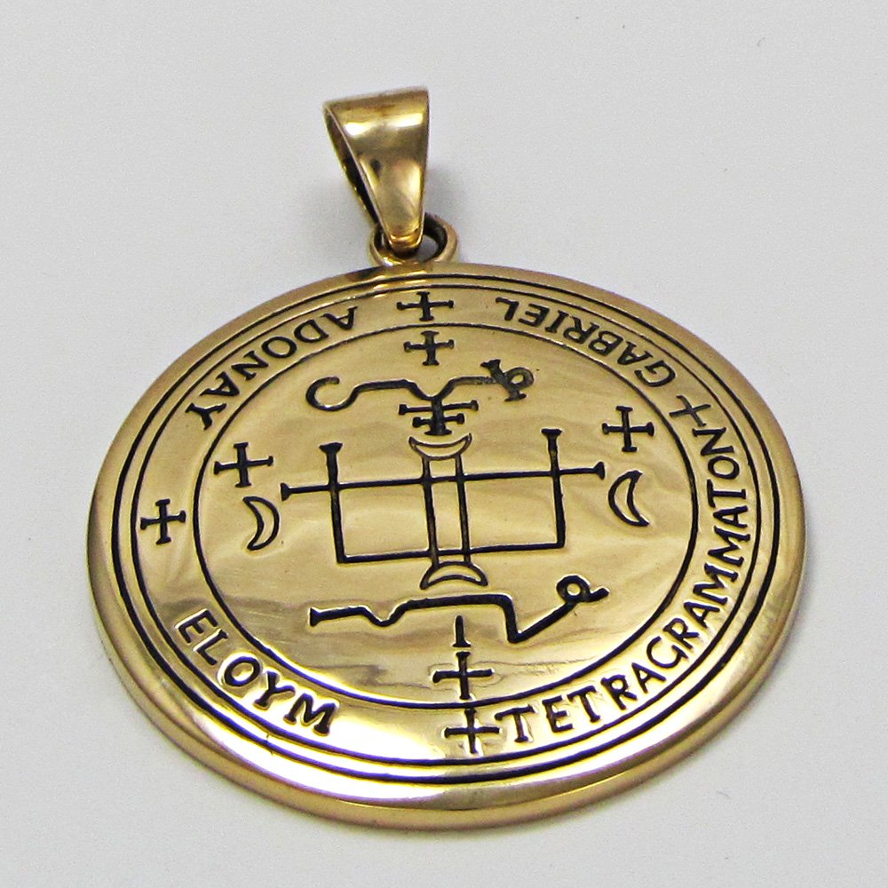 Moonlight Mysteries Bronze Sigil of Archangel Gabriel Talisman Necklace