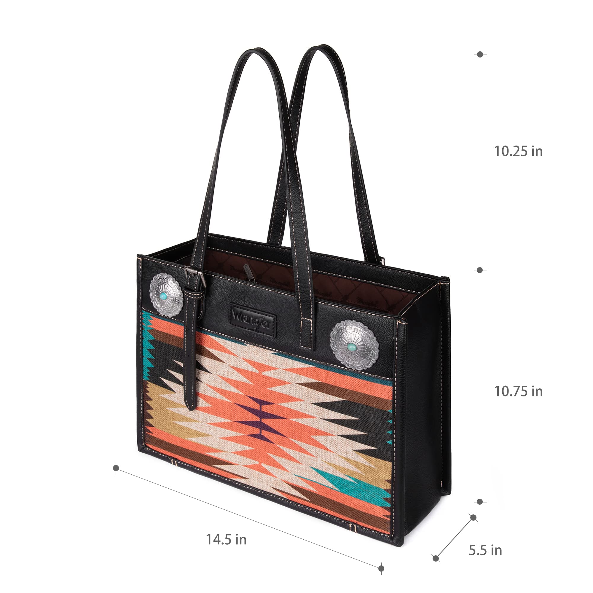 Montana West Western Tote Bag for Women Aztec Tapestry Tooled Collection Concealed Carry Oversized Handbag MW1175G-8317BK