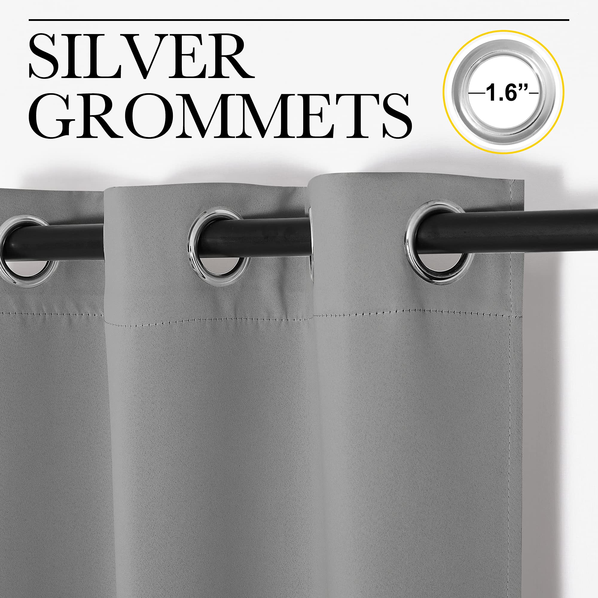 NICETOWN Silver Grey Blackout Wide Blinds for Sliding Door, Insulated Noise Reduction Drapes, Privacy Vertical Curtain for Living Room&Bedroom (1 Panel, W70 x L63)